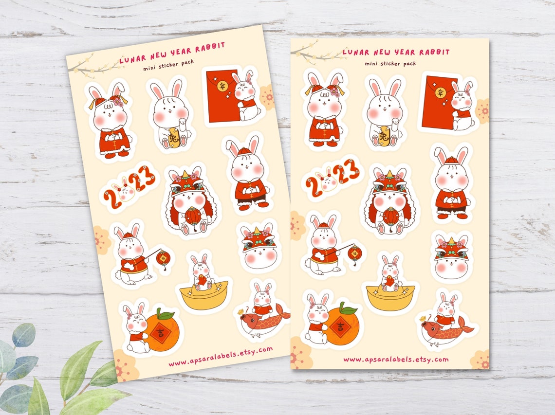 Lunar New Year Stickers Lunar New Year 2023 Chinese New Year - Etsy