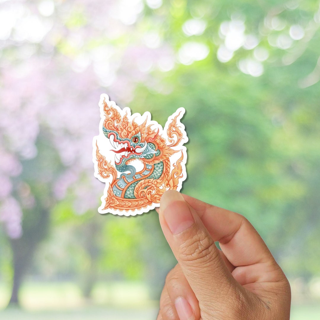 Khmer Sticker, 5 Heads King Naga, Khmer Dragon, Thai Sticker, Khmer ...