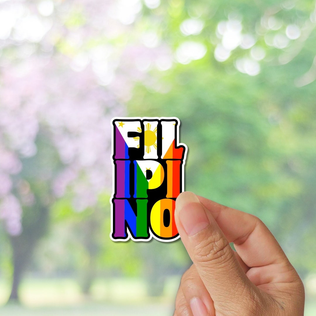Filipino Gay Pride Sticker, Queer Flag Sticker for Water Bottle ...