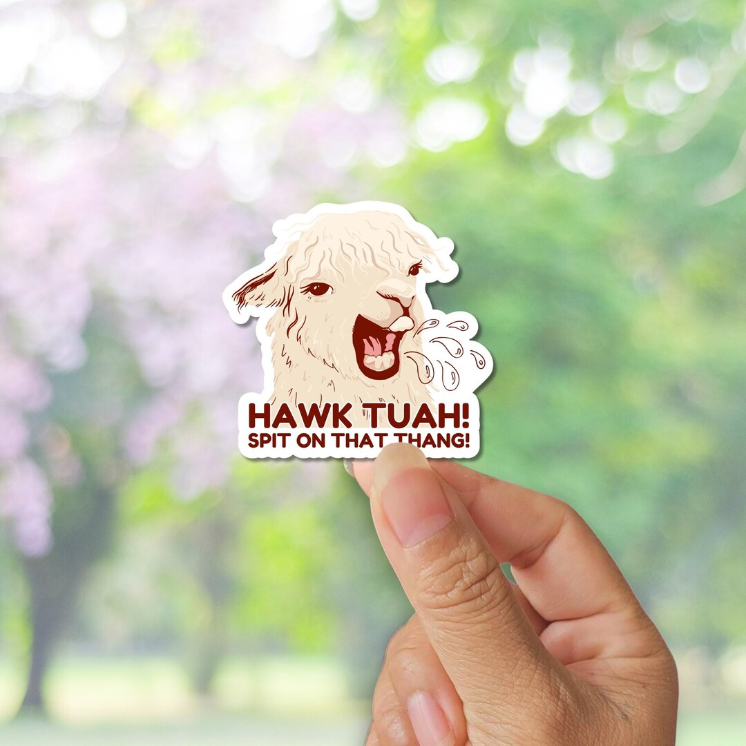 Funny Sticker, Hawk Tuah, Meme Sticker, Spitting Llama, Water Bottle ...