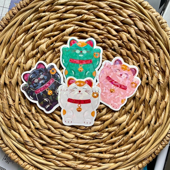 Lucky Cat Sticker Japanese Sticker Kawaii Stickers | Etsy