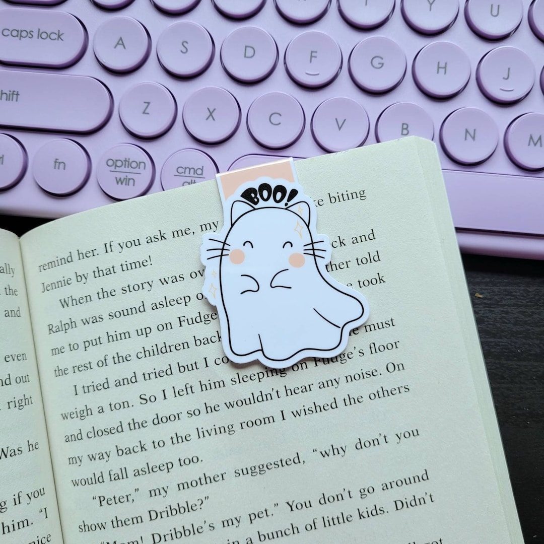 Magnetic Bookmark, Ghost Kitty, Book Lover Gift, Planner Clip ...