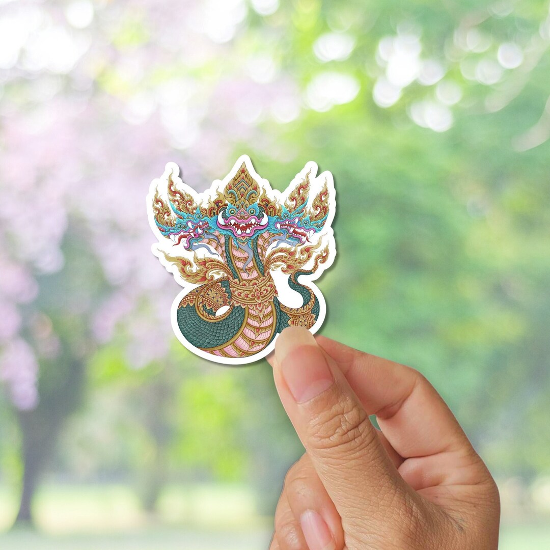 Khmer Sticker, 5 Heads King Naga, Khmer Dragon, Thai Sticker, Khmer ...