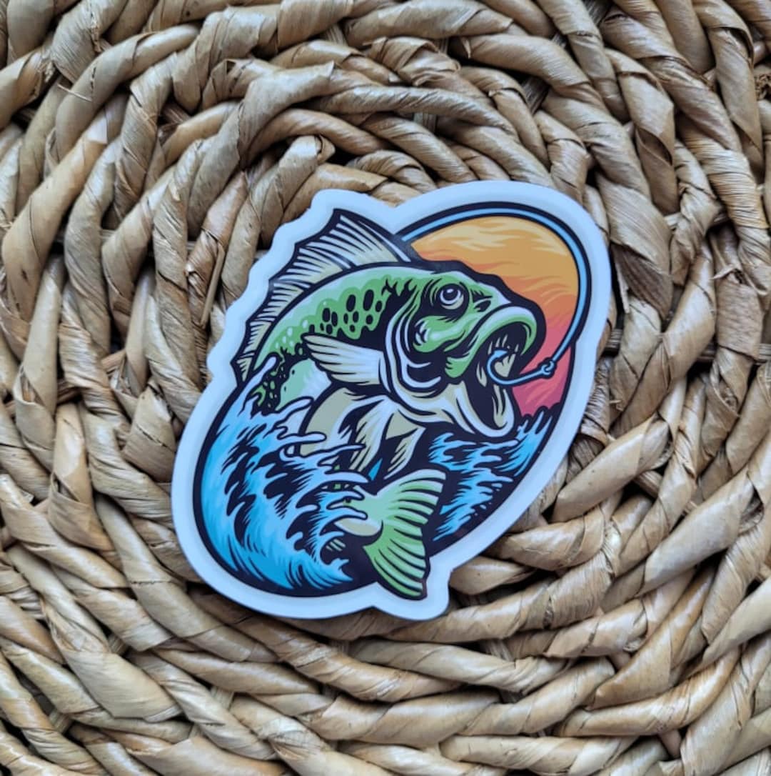 Fishing Sticker, Fish Sticker, Fishing Gift, Gift for Men, Largemouth ...