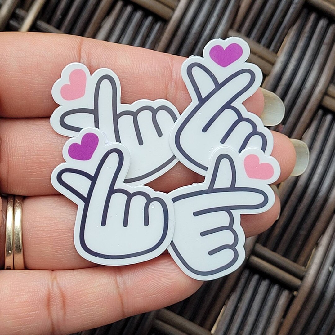 Finger Heart Sticker, Kpop Stickers for Laptop, Vinyl Stickers for ...