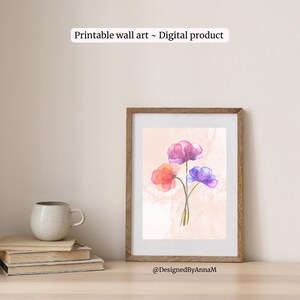Floral Watercolor Wall Art Set | Inspirational Quote Prints | Botanical ...