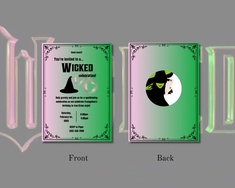 Wicked Birthday Invitation Template: Ozian Theme (digital Download) - Etsy