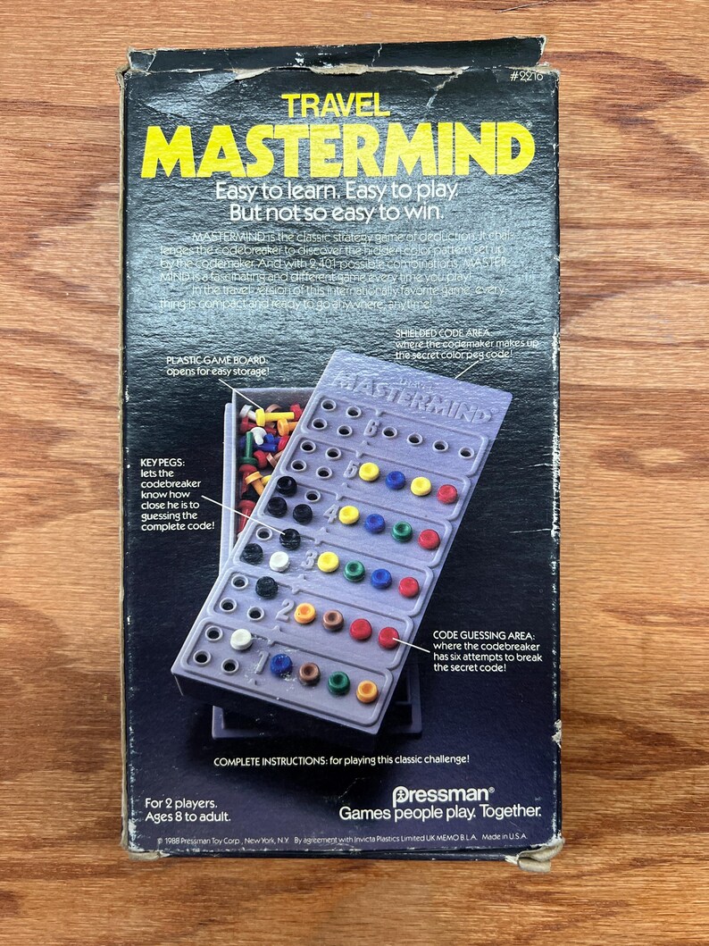 Vintage Travel Mastermind Board Game Pressman Strategy Game - Etsy