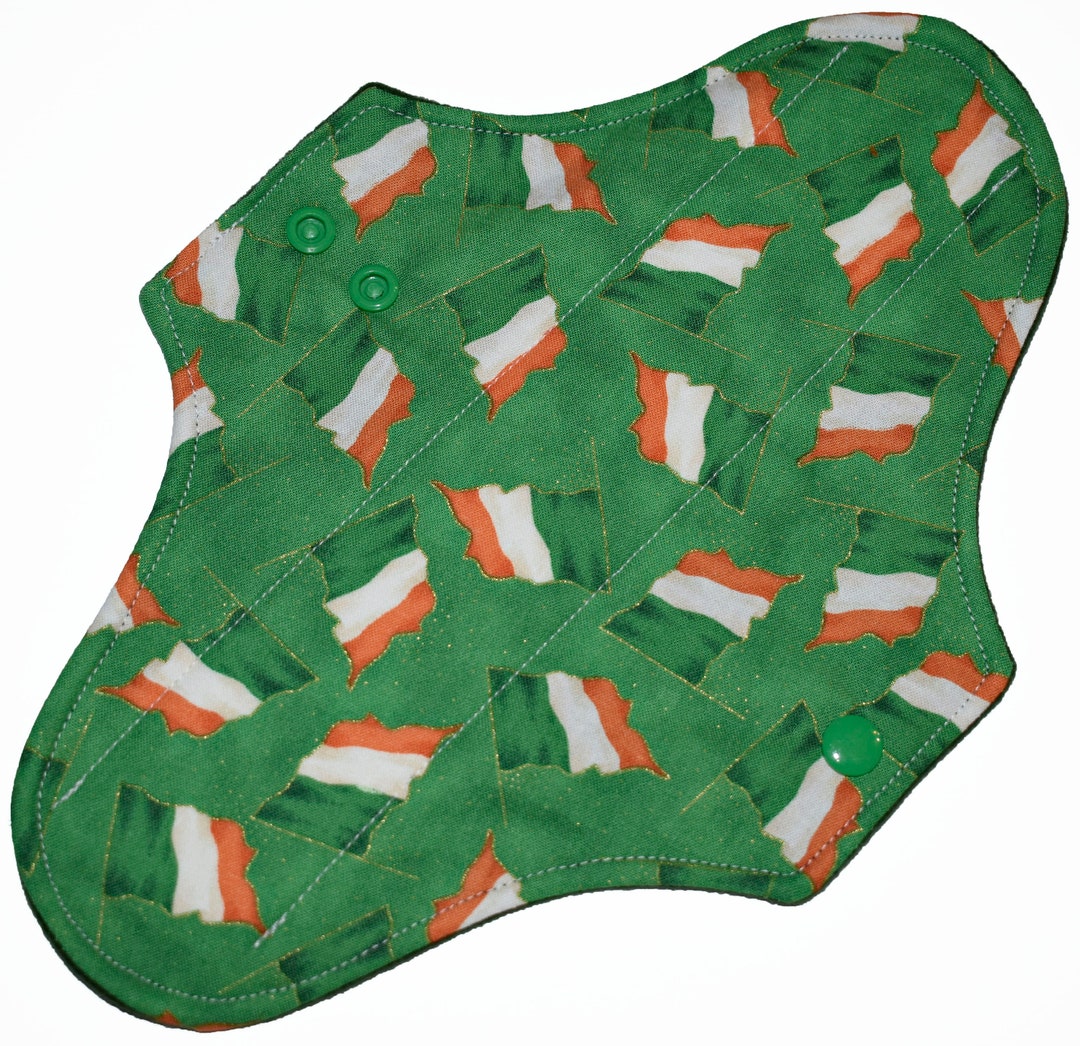 Moderate Core Irish Pride Flags Reusable Cloth Maxi Pad Windpro Fleece ...