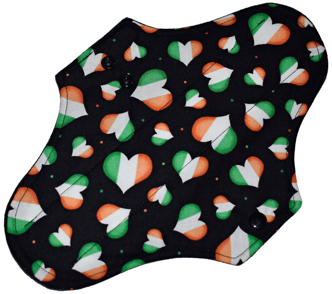 Moderate Core Irish Pride Flags Reusable Cloth Maxi Pad Windpro Fleece ...