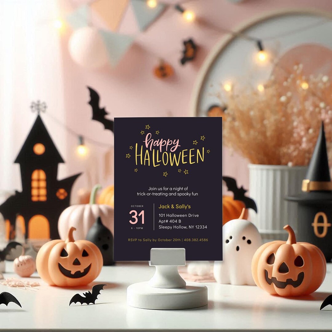 Editable Halloween Invitation, Halloween Party Invitation, Halloween ...