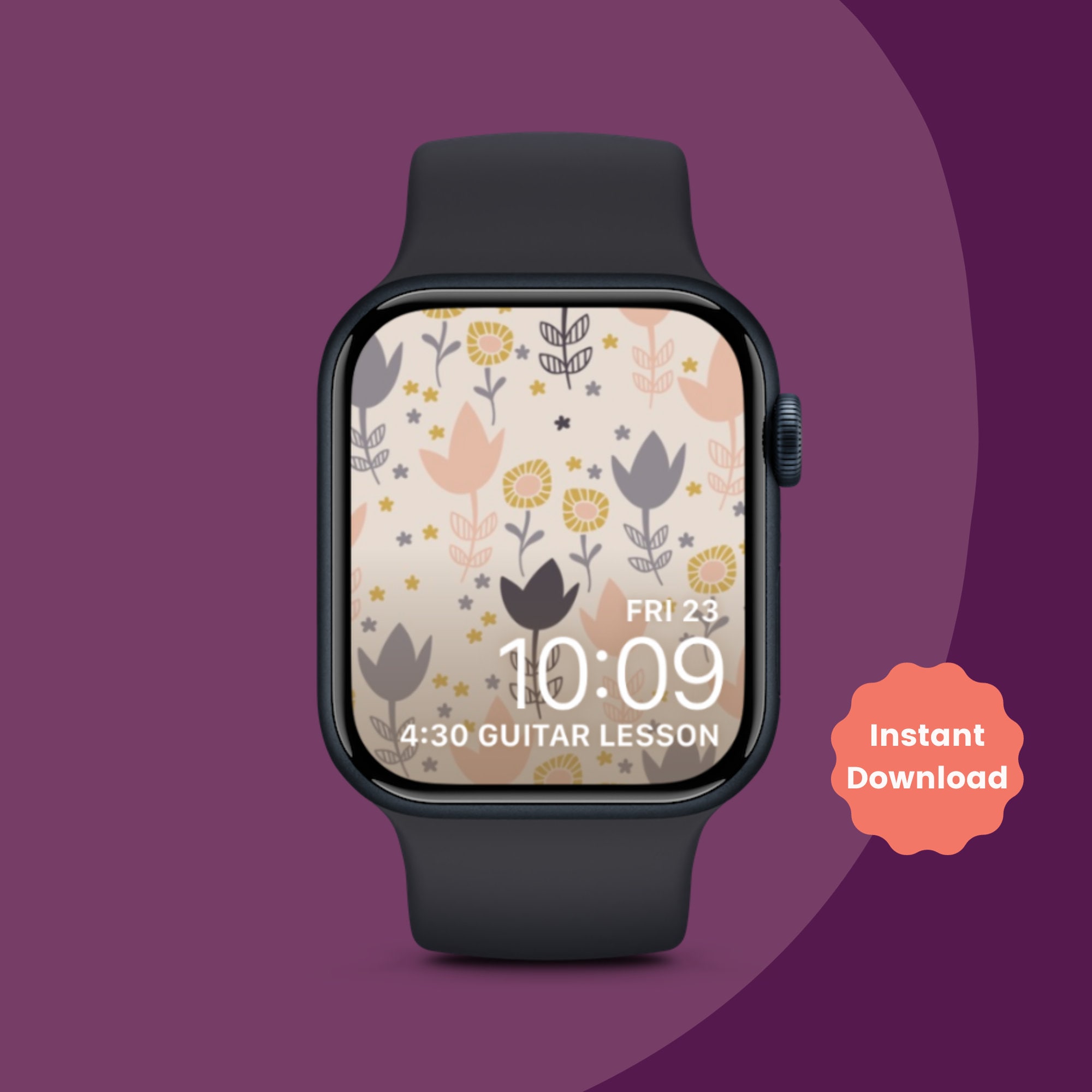 Floral Apple Watch Face Feminine Watch Face Floral Watch Wallpaper ...