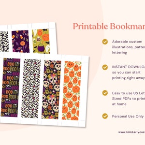 Halloween Printable Bookmarks | Bookmark Printable | Halloween ...