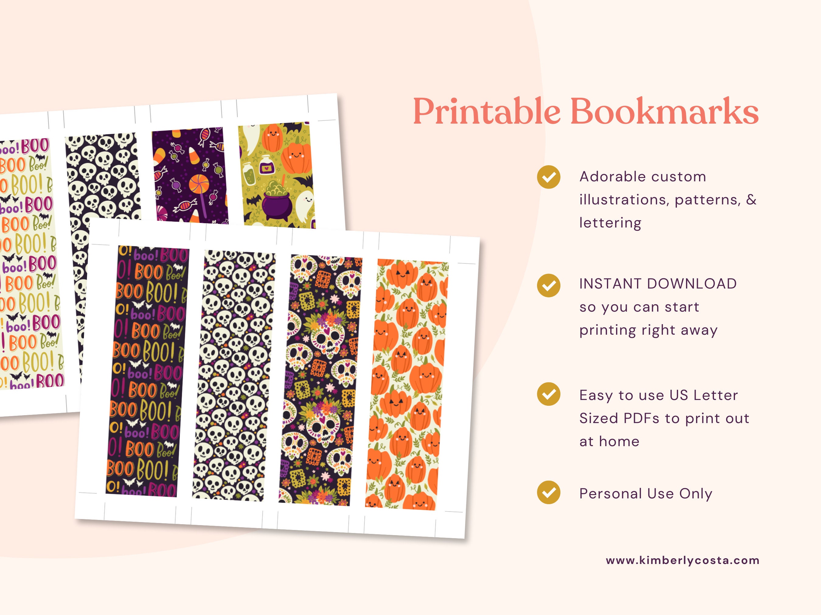 Halloween Printable Bookmarks Bookmark Printable Halloween Printable ...