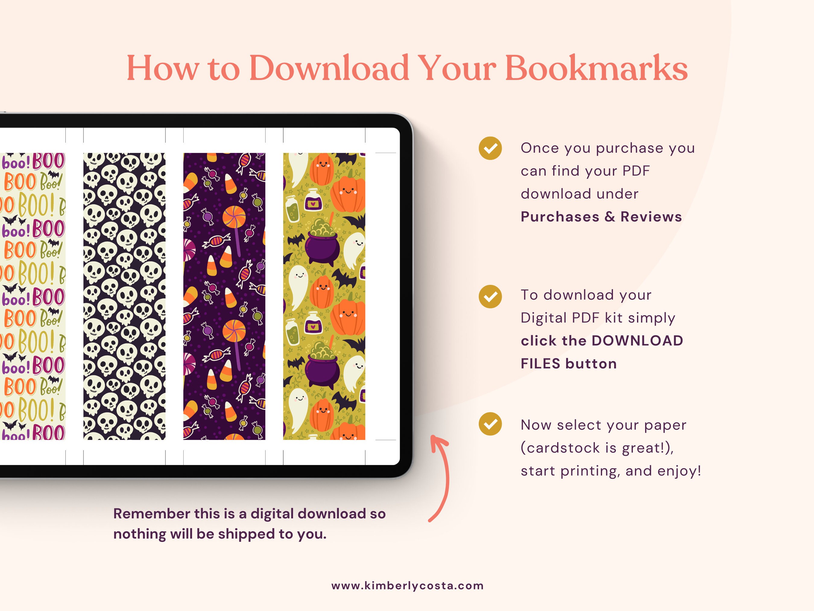 Halloween Printable Bookmarks Bookmark Printable Halloween Printable ...