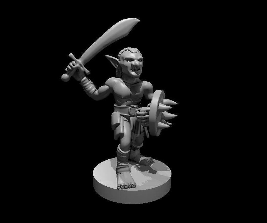 Fierce Goblin Warrior Miniature Handcrafted Dnd 5e RPG Tabletop Figure ...