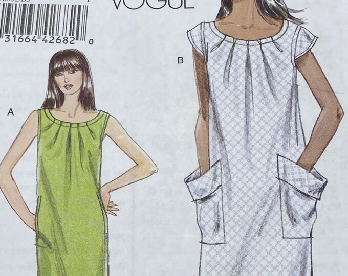 Vogue V8552 Size 8 10 12 14 16 Misses Shift Dress With Pockets Uncut ...