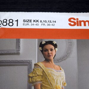 Simplicity 2881 Costume Sewing Pattern, Southern Belle Dress Gown Civil ...
