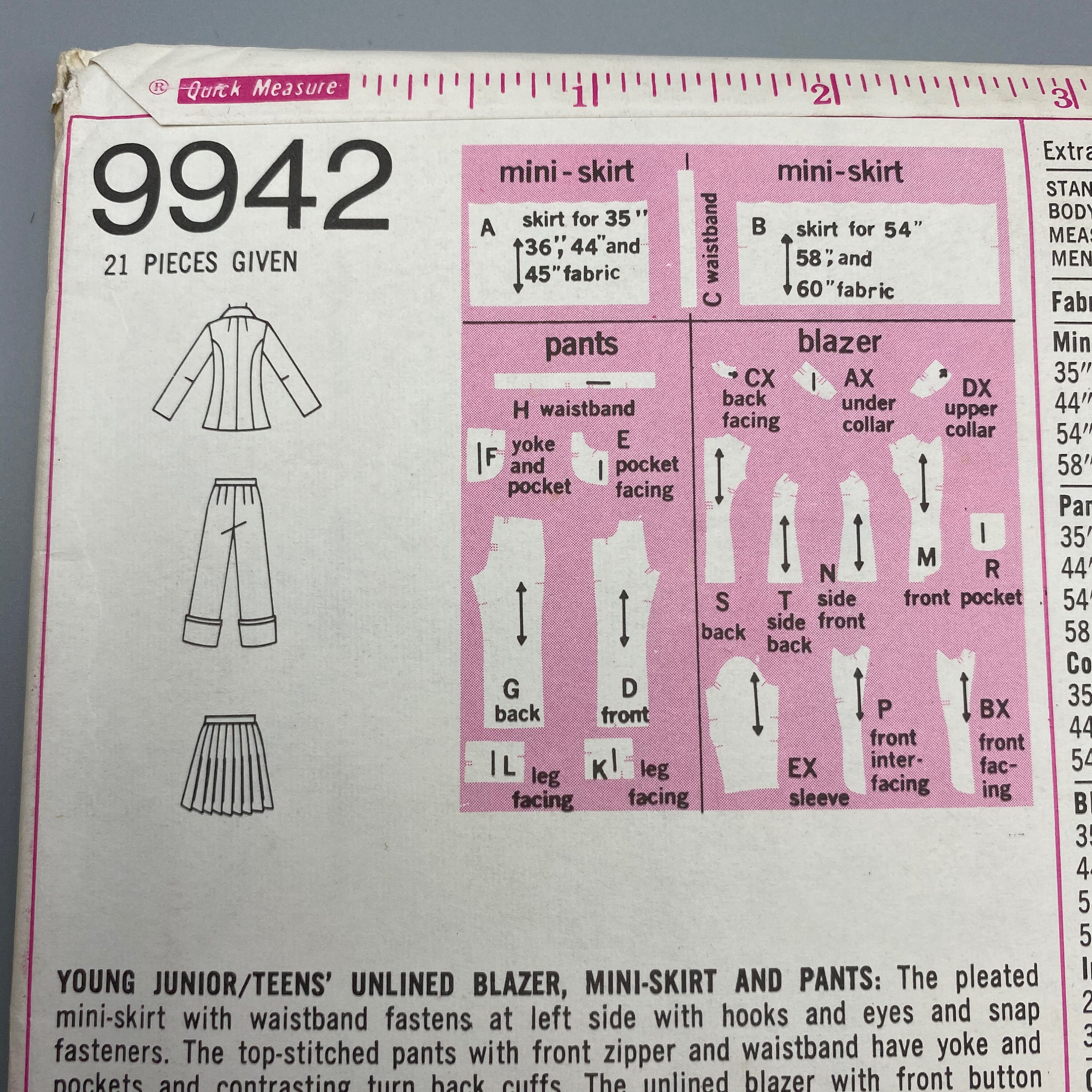 Simplicity 9942 Juniors Size 9 10 Vintage 1970s Teen Outfit | Etsy