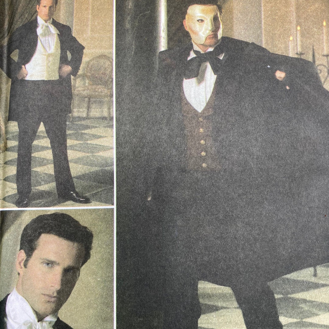 Simplicity 4482, Mens Costume Sewing Pattern, Jacket Cape Tie Dickey ...