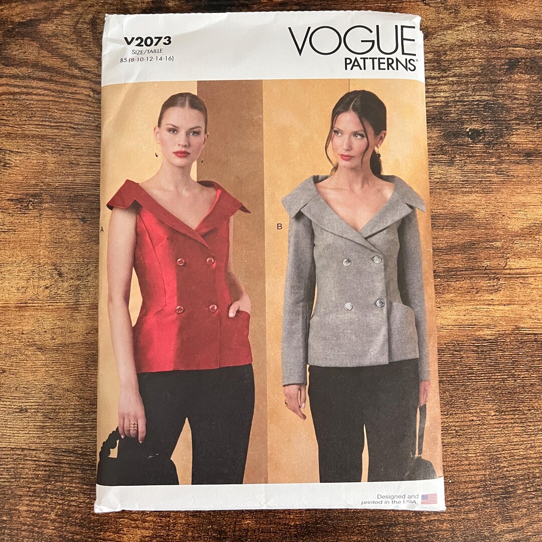 Vogue V2073 Sewing Pattern: Misses off Shoulder Jacket & Vest, Size 8 ...