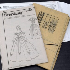 Simplicity 2881 Costume Sewing Pattern, Southern Belle Dress Gown Civil ...