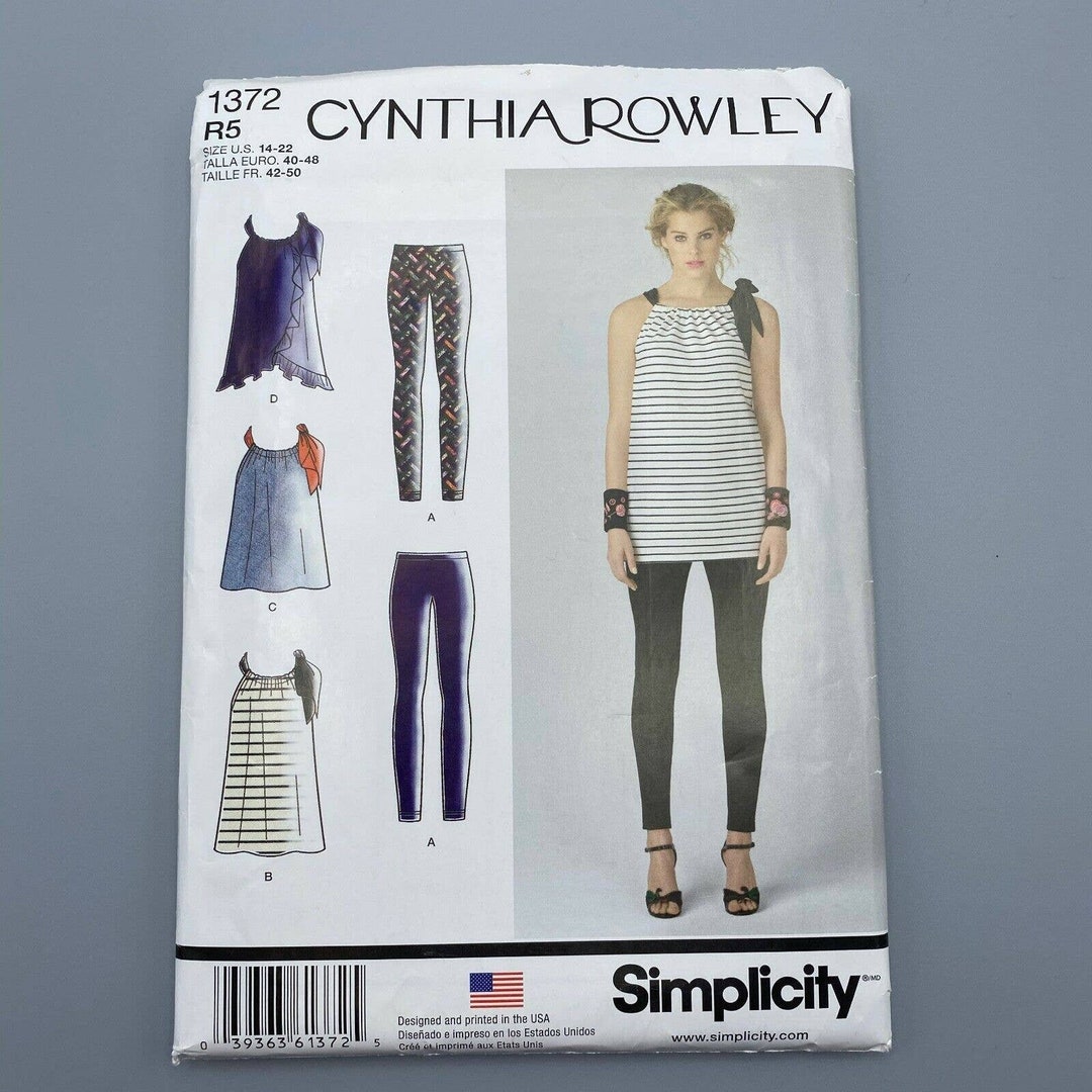 Simplicity 1372 Size 14-22 Misses Mini Dress Top Tunic Leggings Cynthia ...