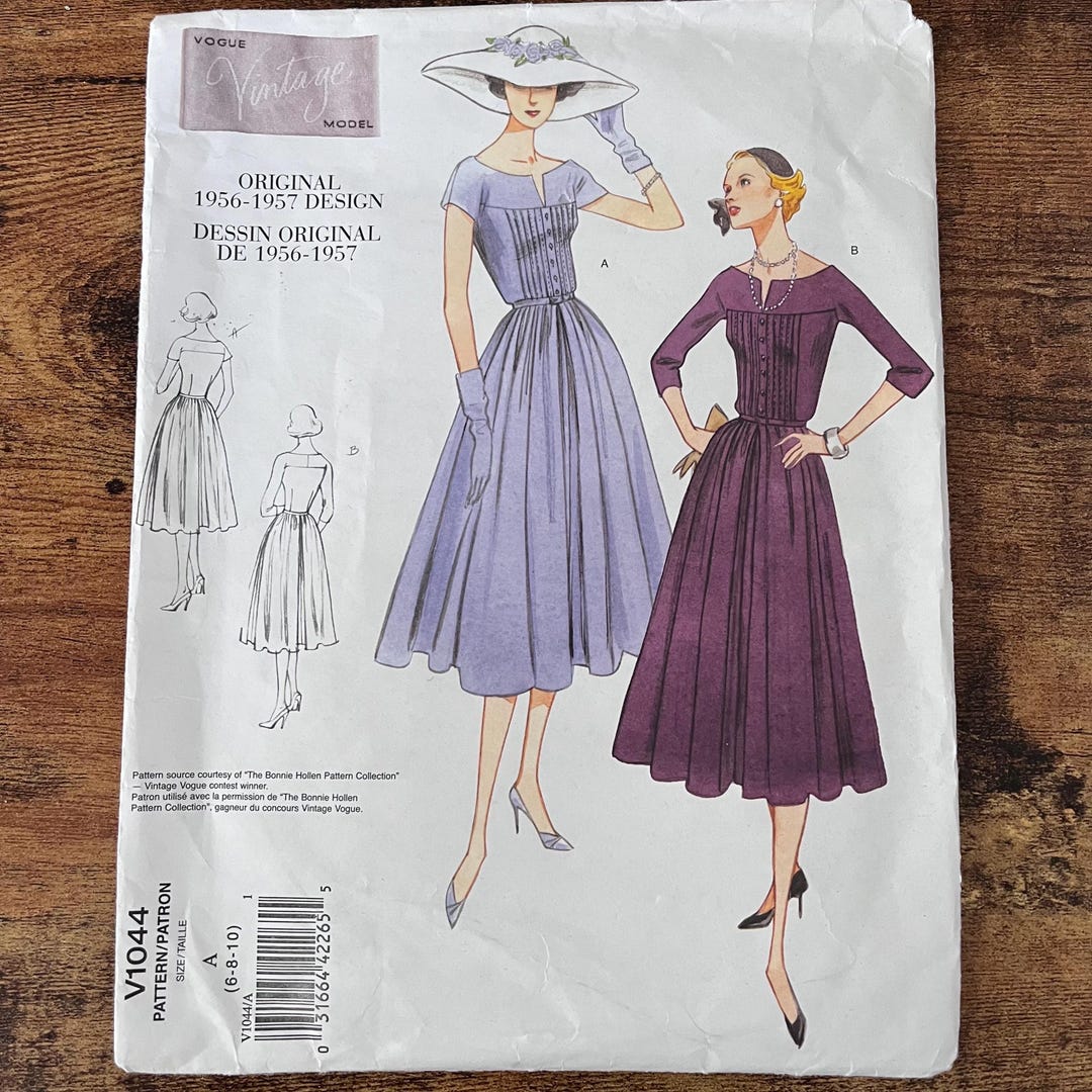 Vogue V1044 Size 6 8 10 Vintage Model 1950s Repro Misses Dress Uncut ...