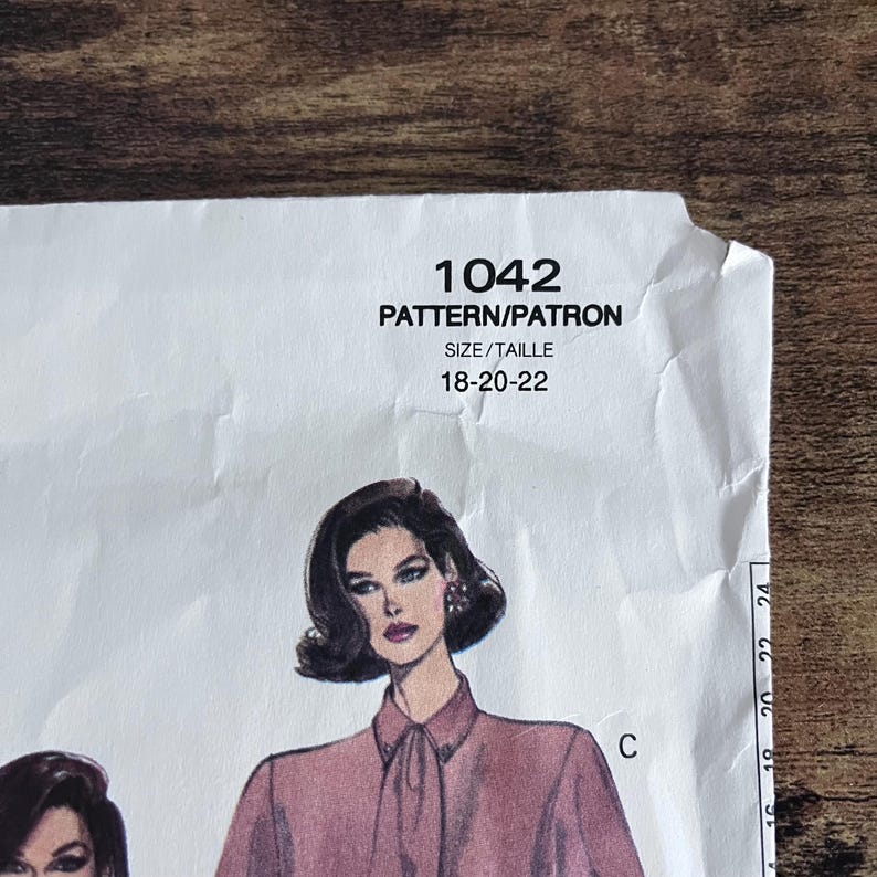 Vogue 1042 Size 18 20 22 Basic Design Misses Blouse Uncut Sewing ...