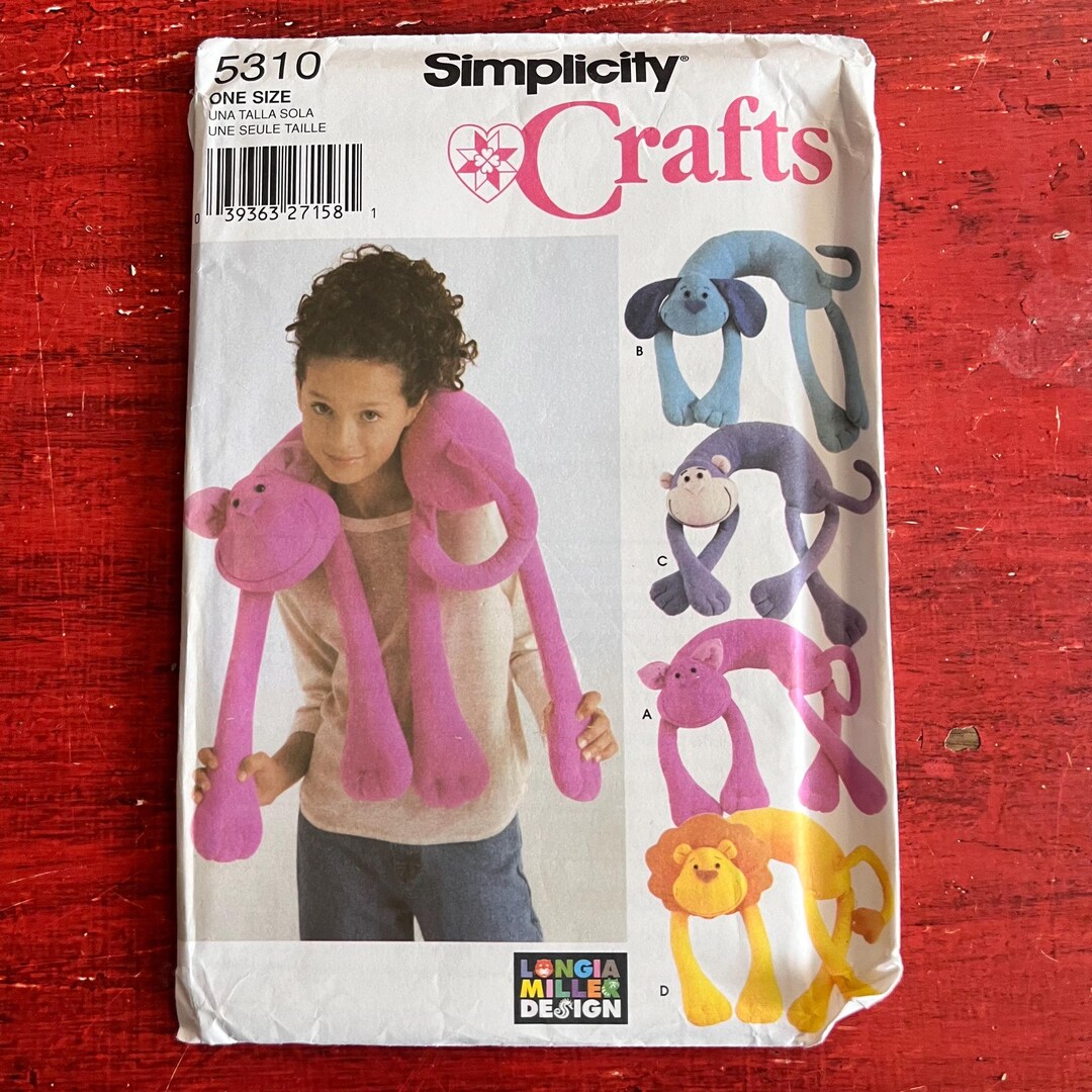 Simplicity Crafts 5310 One Size Animal Neck Pillows Uncut Pattern ...