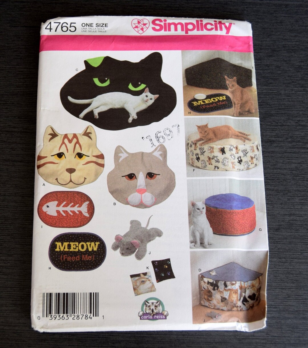 Simplicity 4765 Cat Bed Sewing Pattern, Catnip Toys, Place Mat - Etsy