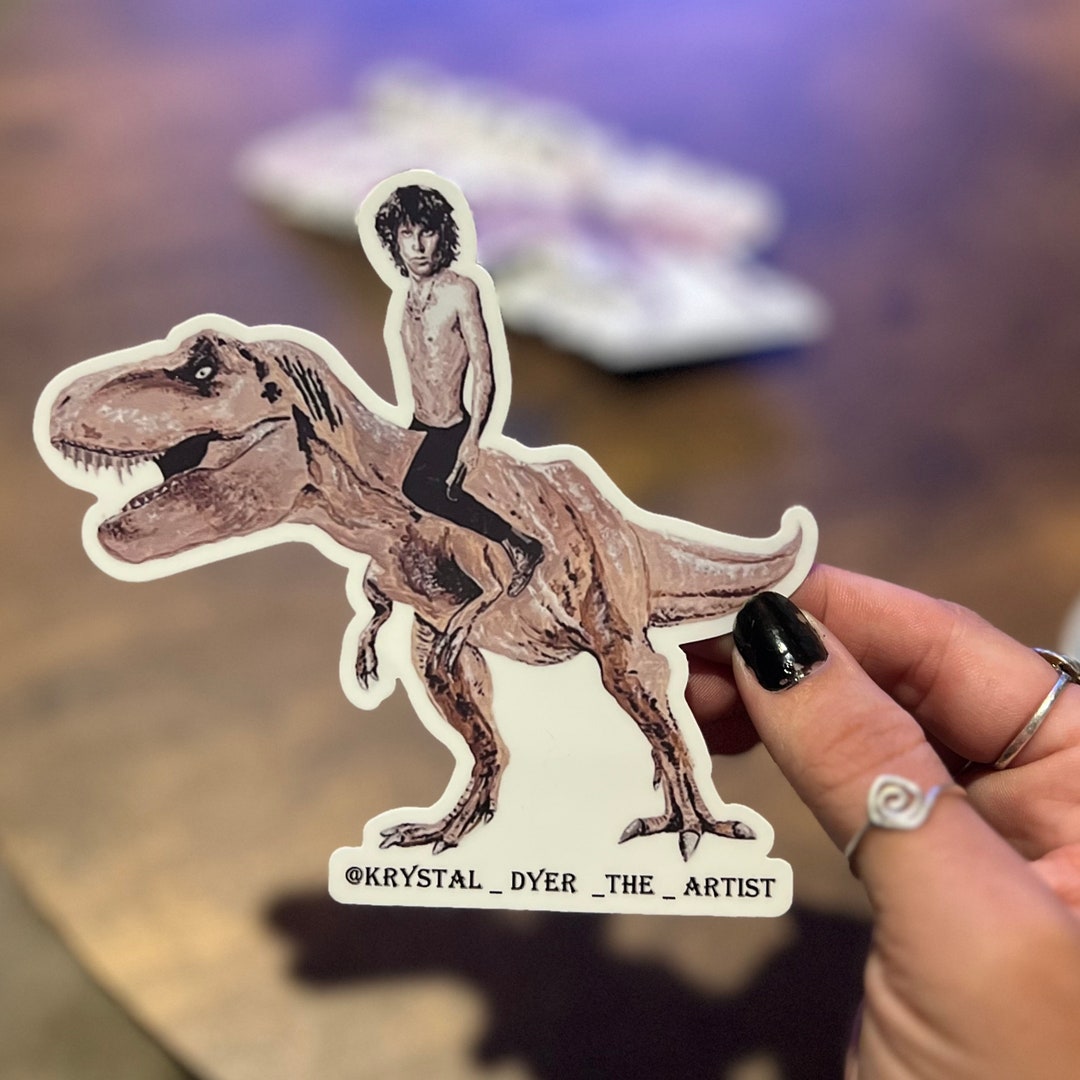 Jim Morrison Riding A T-rex STICKER - Etsy