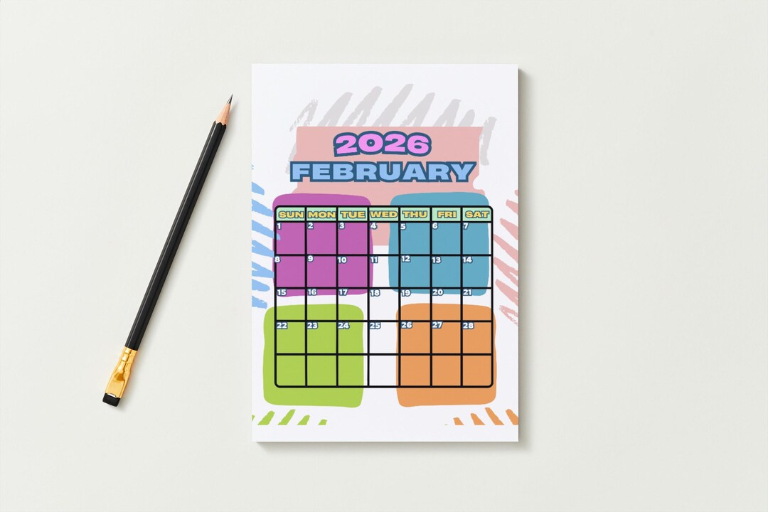 Digital Printable Calendar for Wall or Notebook - Etsy