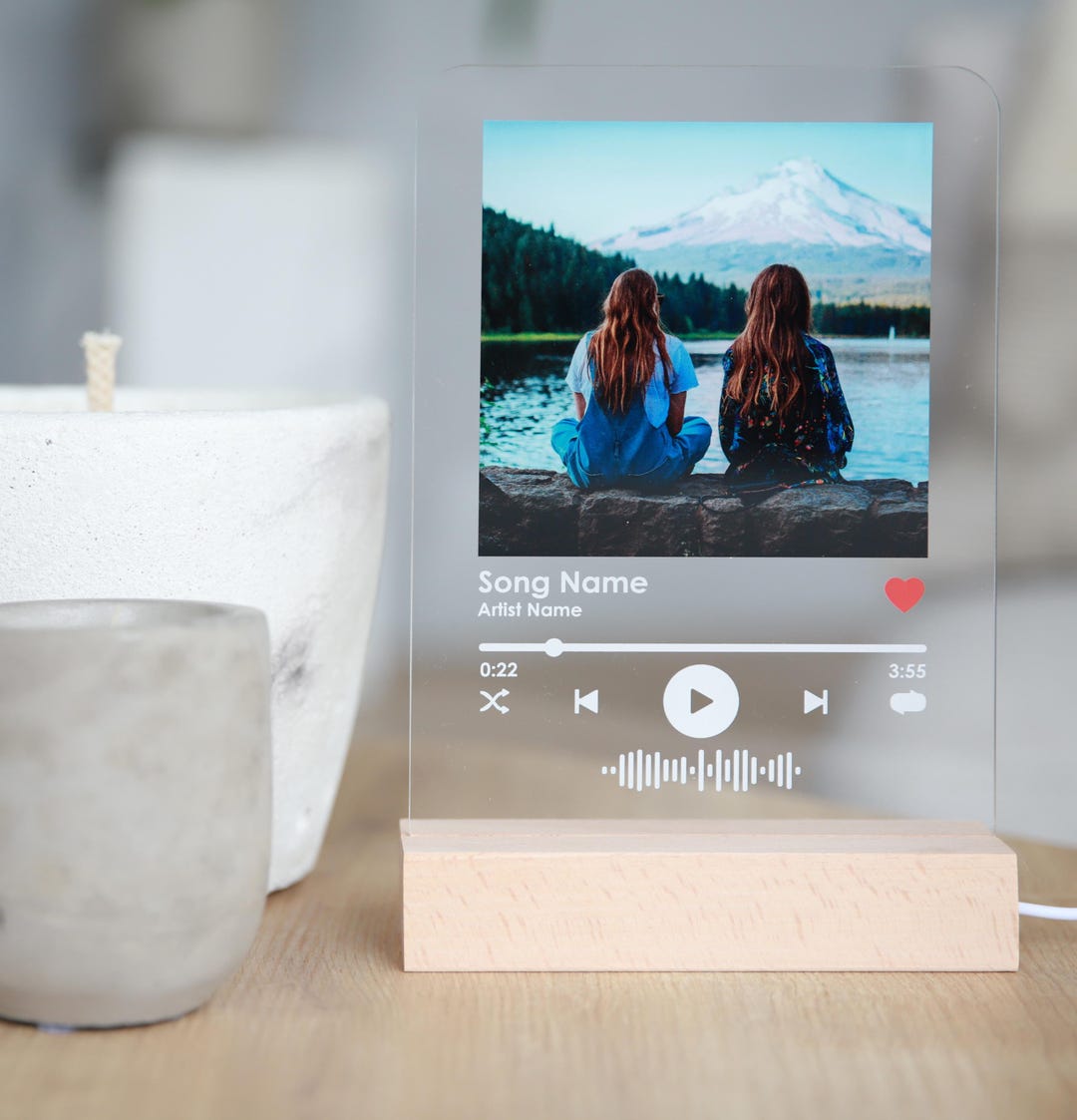 Personalized Song Acrylic Music Plaque, Glass Art Photo Gifts ...