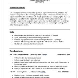 CV Template - Etsy