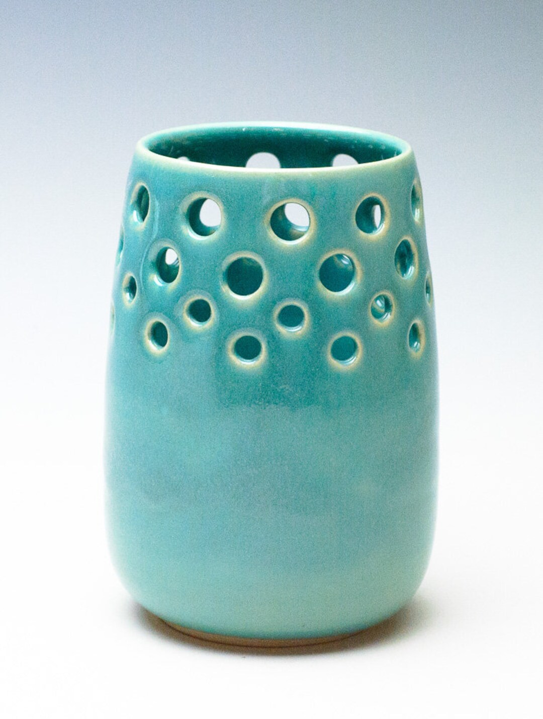 Aqua Green Ceramic Vase / Pottery Vase / Luminary - Etsy