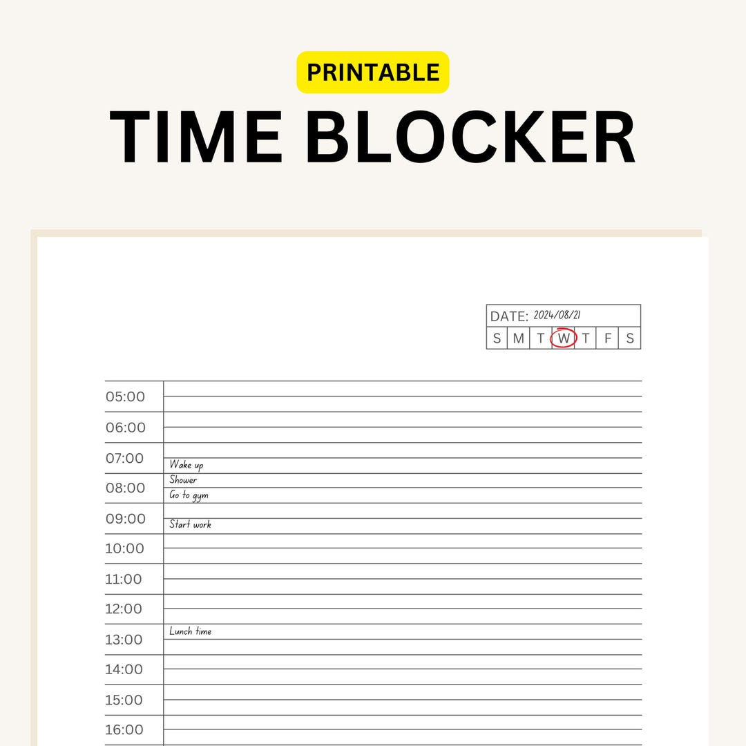 Time Blocking Made Easy - Downloadable PDF for Effective Schedule ...