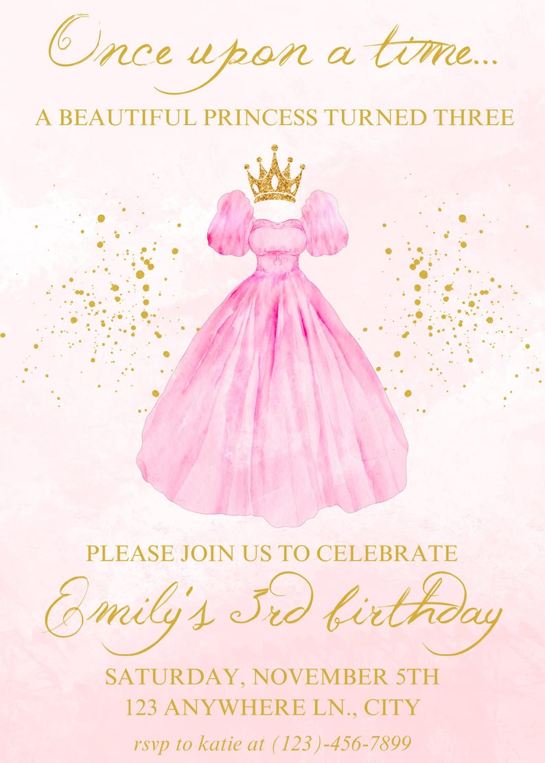 Princess Birthday Invitation - Etsy