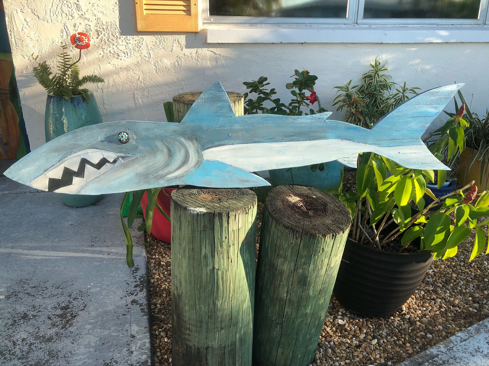 Shark Art Painted Shark Wooden Shark Shark Art Sharks Sea - Etsy