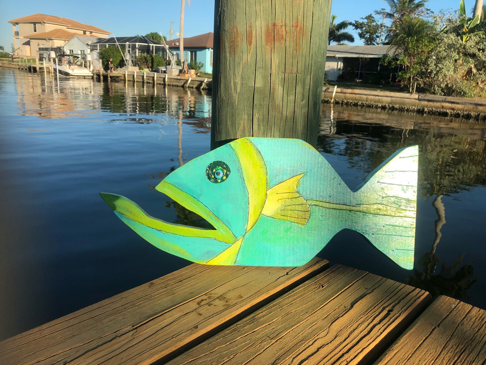 Beach Wall Decor Painted Fish Fish Art Wooden Fish | Etsy