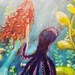Mermaid and Octopus Print, Mermaid and Octopus Painting, Whimsical Wall ...