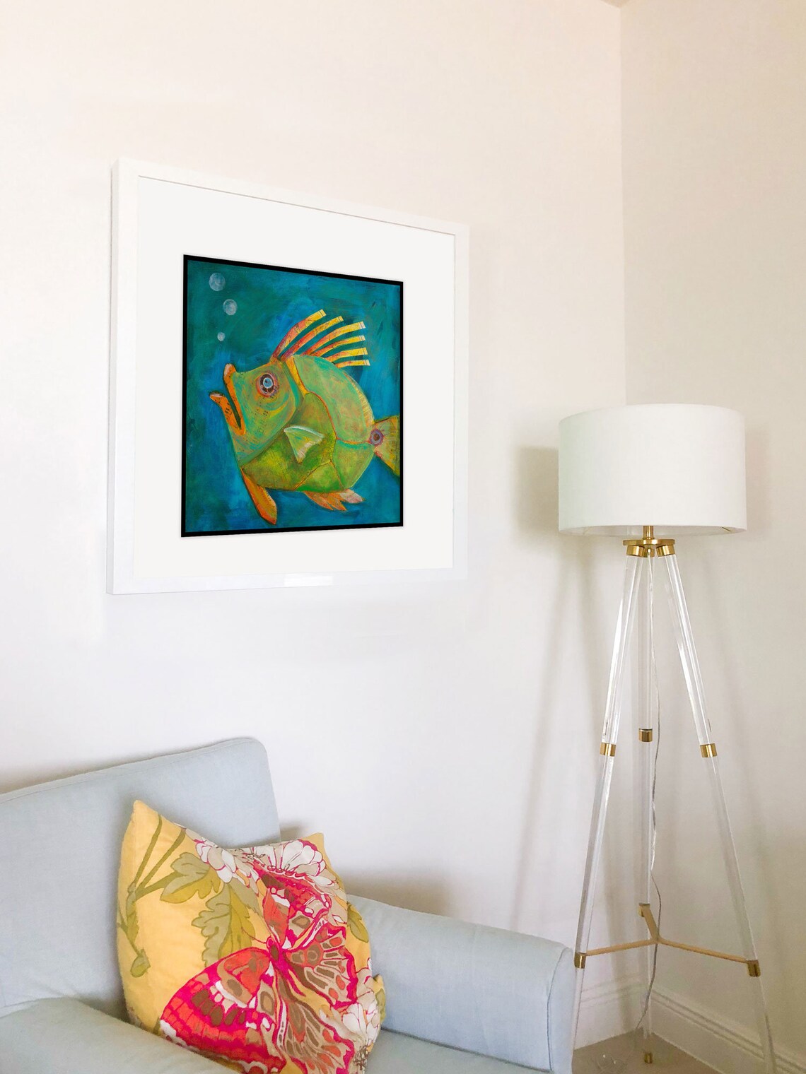 Bubbles PRINT Fish Paintings Tropical Fish Paintings Fish | Etsy