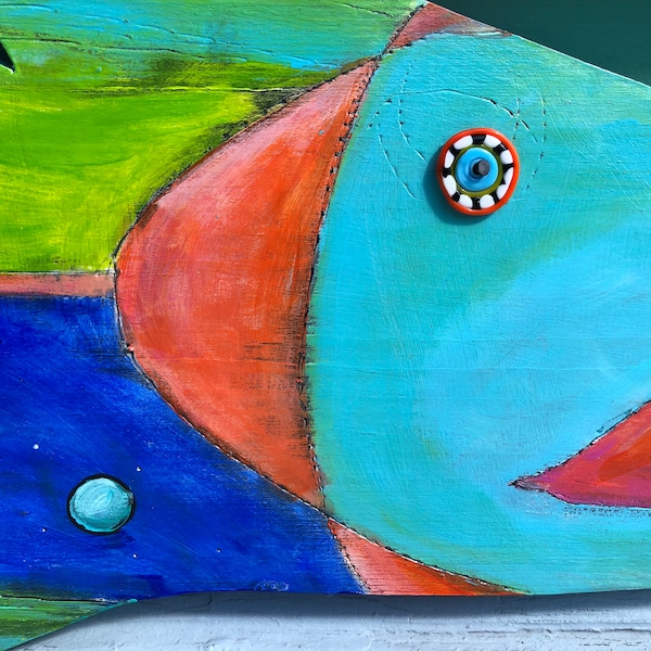 Painted Wood Fish - Etsy