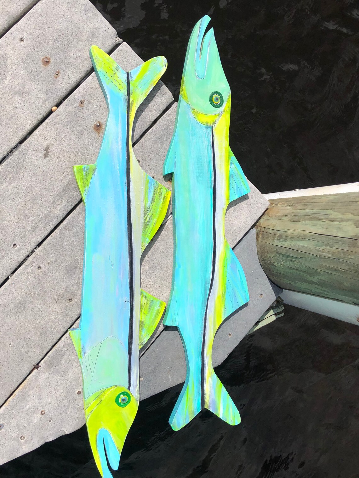 Painted Wooden Fish Wooden Fish Painted Fish Fishing | Etsy
