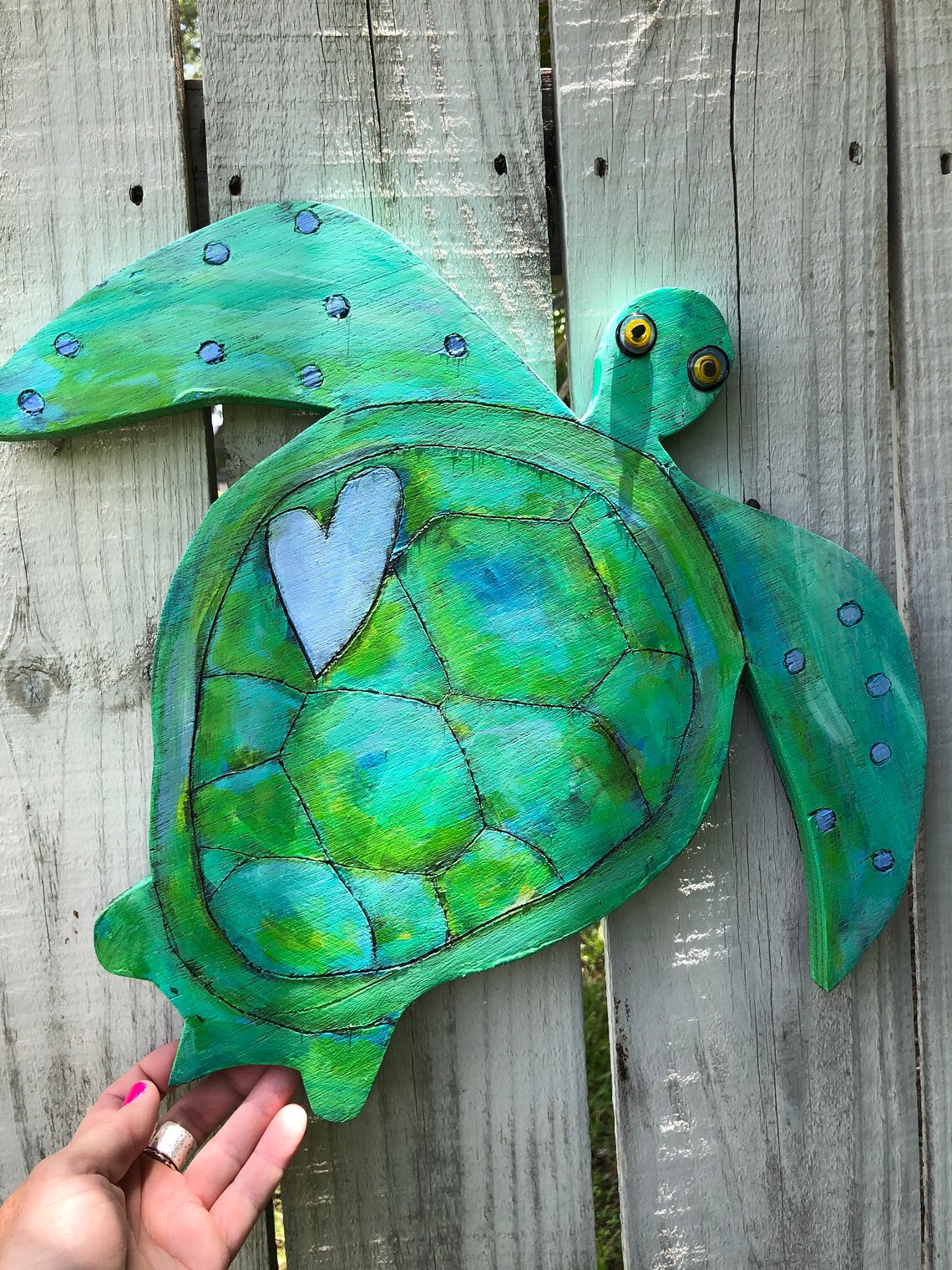 Painted Wooden Turtle Turtle Art Turtle Wall Hanging Sea - Etsy