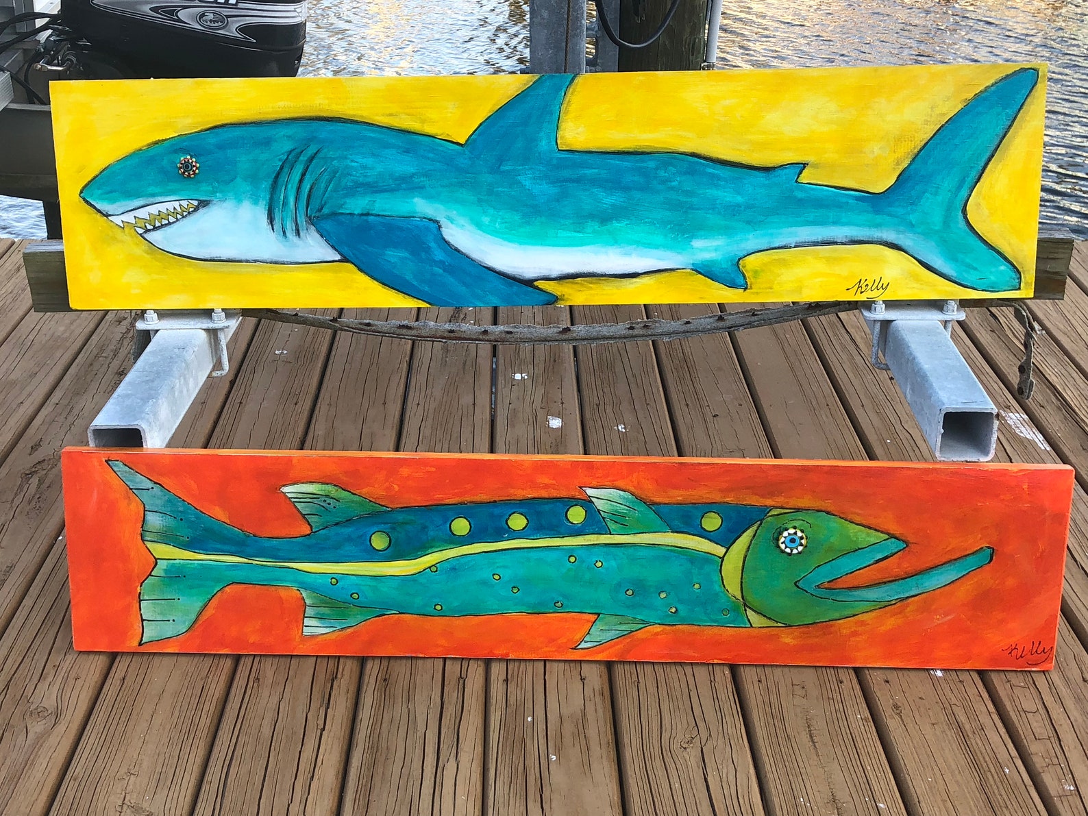 Painted Fish Wooden Fish Painted Wooden Fish Painted Fish | Etsy