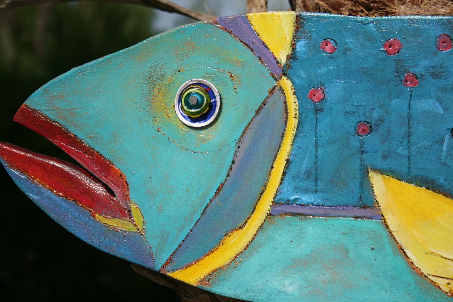 Wooden Fish Painted Wooden Fish Fish Wall Hanging Wood - Etsy