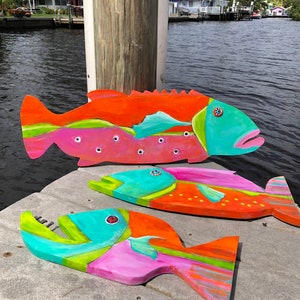 Painted Wooden Fish, Wooden Fish, Painted Fish, Fishing, Tropical Fish ...