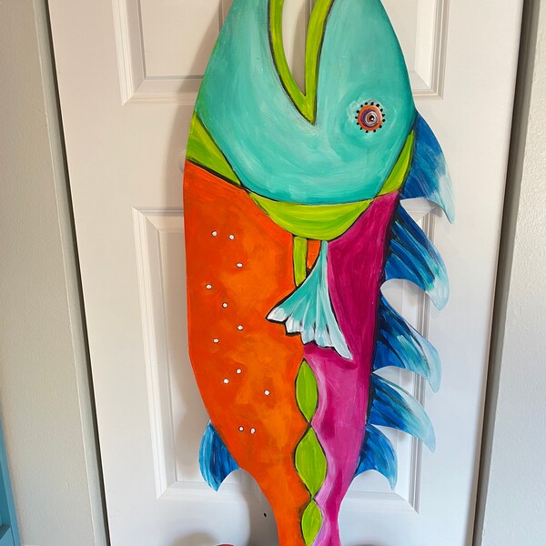 Beach Wall Decor Wooden Fish - Etsy