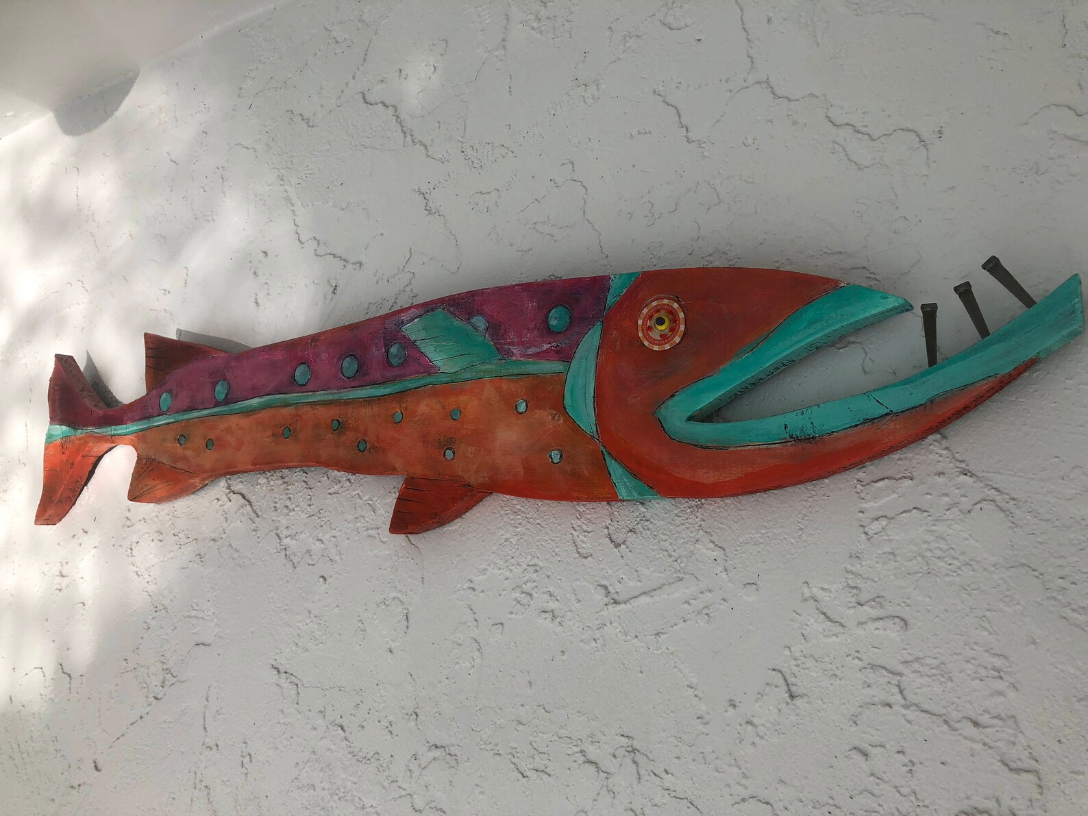 Painted Wooden Fish Wooden Fish Painted Wooden Fish - Etsy
